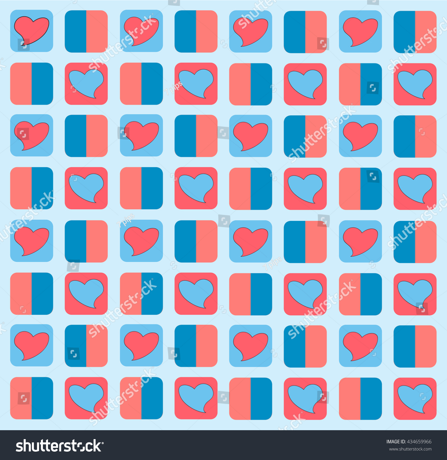 Lovely Pastel Heart Pattern Background Vector Stock Vector (Royalty ...
