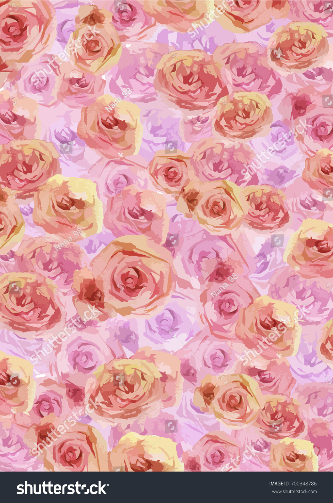 Lovely Pink Background Roses Vector Background 스톡 벡터(로열티 프리) 700348786 ...