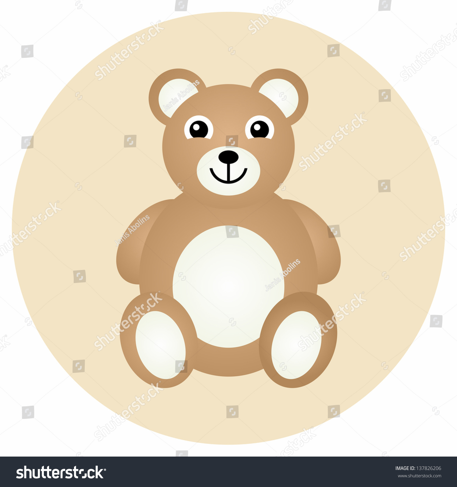 Lovely Toy Teddy Bear Circle 스톡 벡터(로열티 프리) 137826206