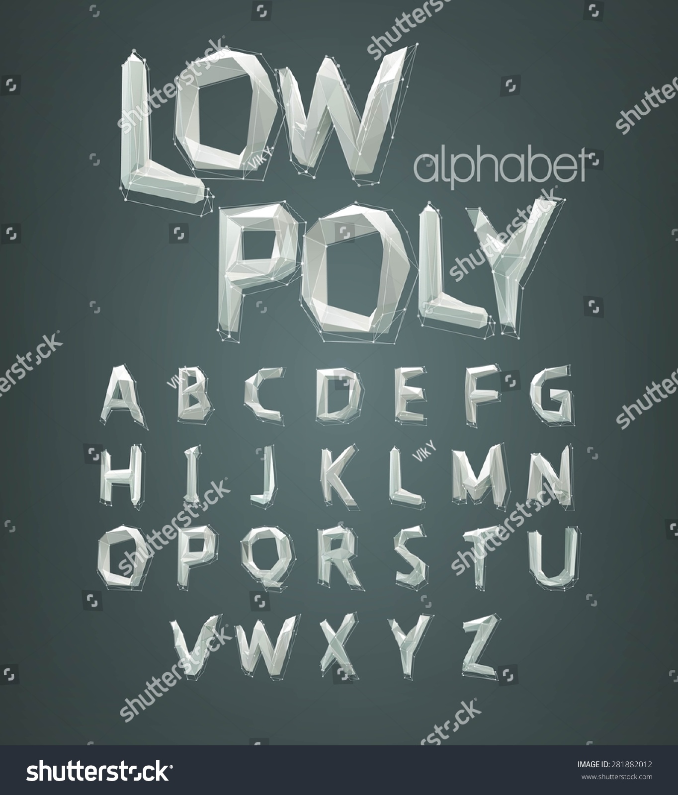 Low Poly Alphabet Font Vector Illustration Stock Vector (Royalty Free ...