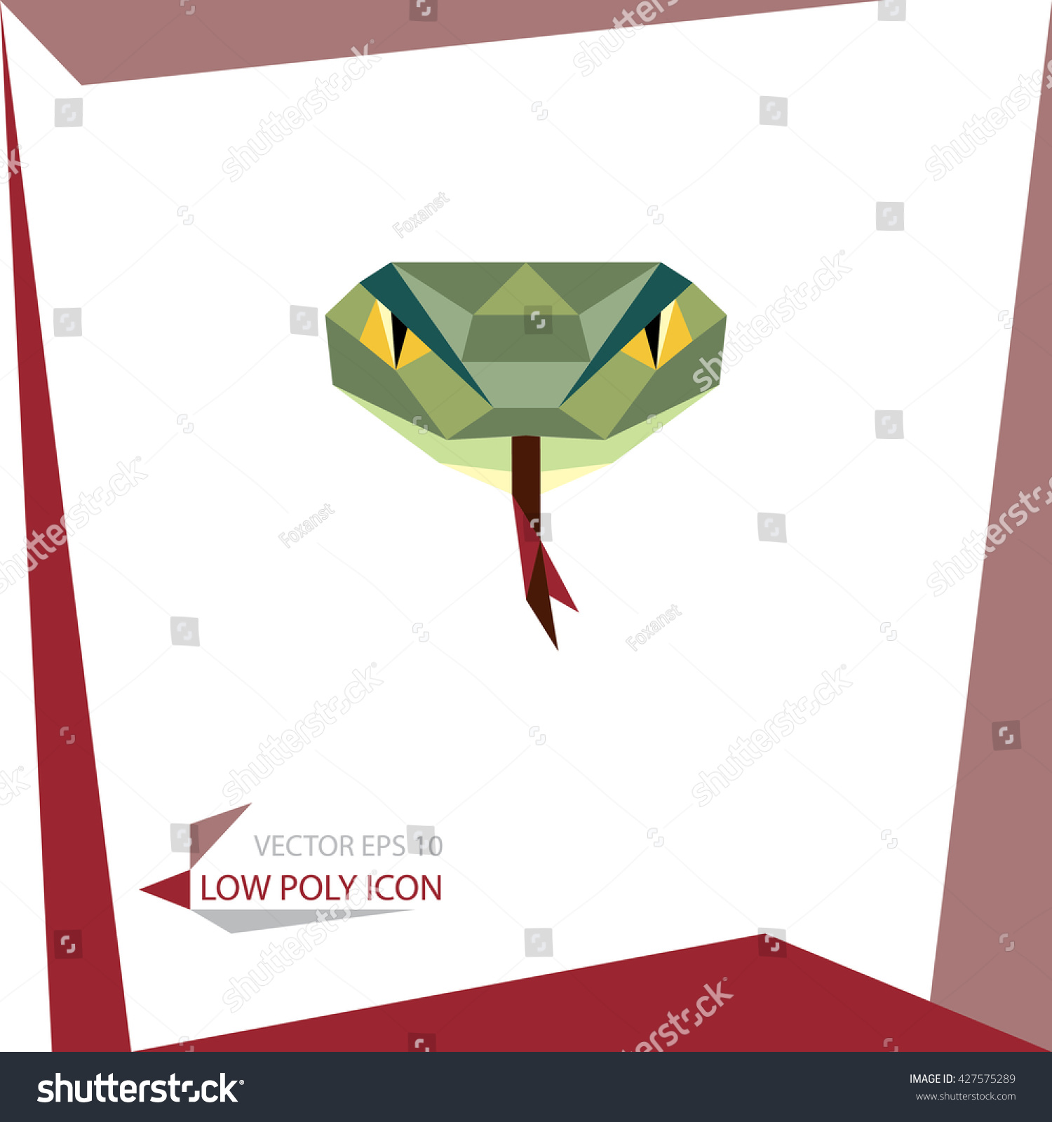 Low Poly Animal Icon Vector Snake Stock Vector (Royalty Free) 427575289