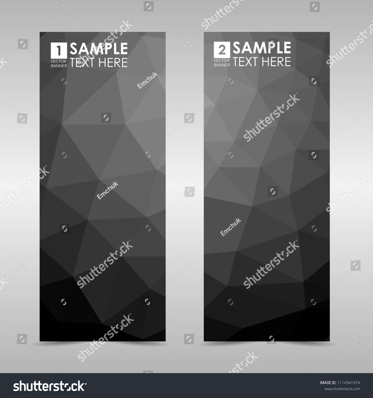 Low Poly Banners Design: vector de stock (libre de regalías) 1114341974 ...