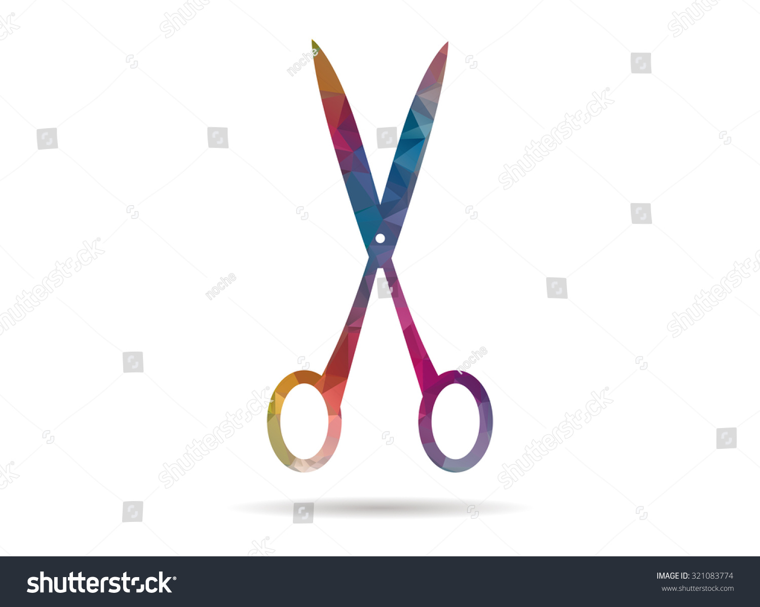 Low Poly Colorful Scissors Icon Stock Vector (Royalty Free) 321083774 ...