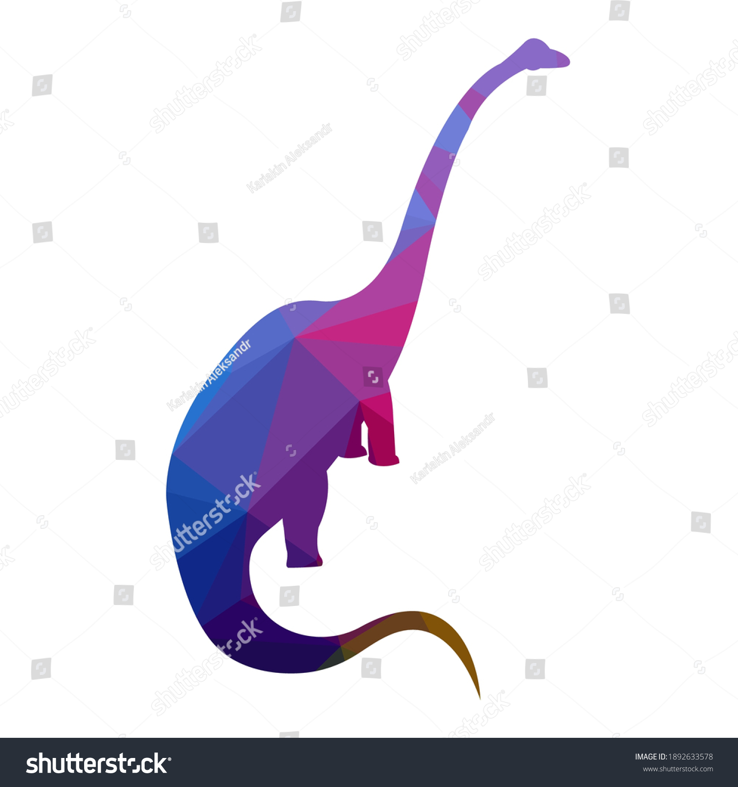 Low Poly Diplodocus Vector Illustration Stock Vector (Royalty Free ...