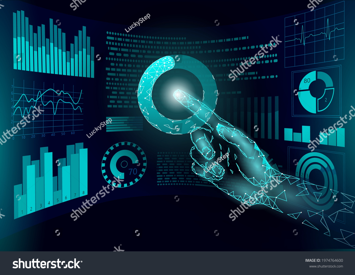 Low Poly Finger Press Update Button Stock Vector (Royalty Free ...