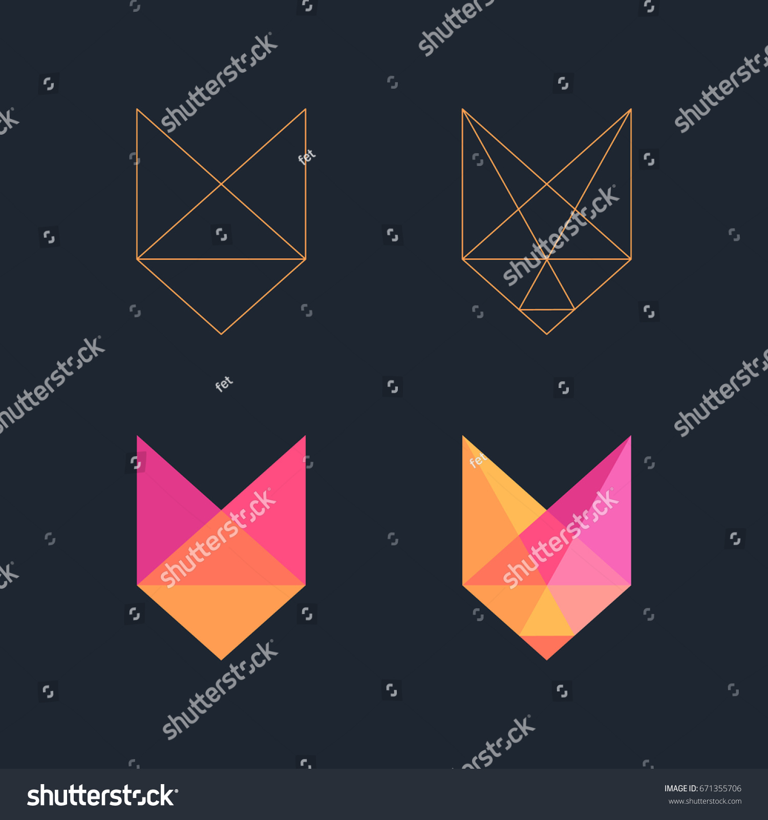 Low Poly Fox Logo Stock Vector (Royalty Free) 671355706 | Shutterstock