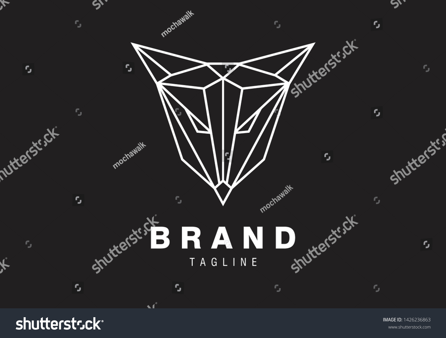 Low Poly Fox Logo Design Stock Vector (Royalty Free) 1426236863