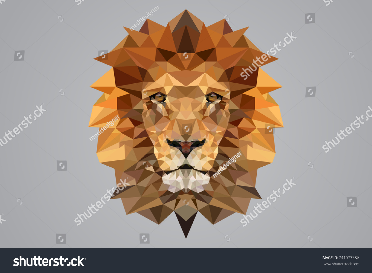 Low Poly Lion Design: เวกเตอร์สต็อก (ปลอดค่าลิขสิทธิ์) 741077386 ...
