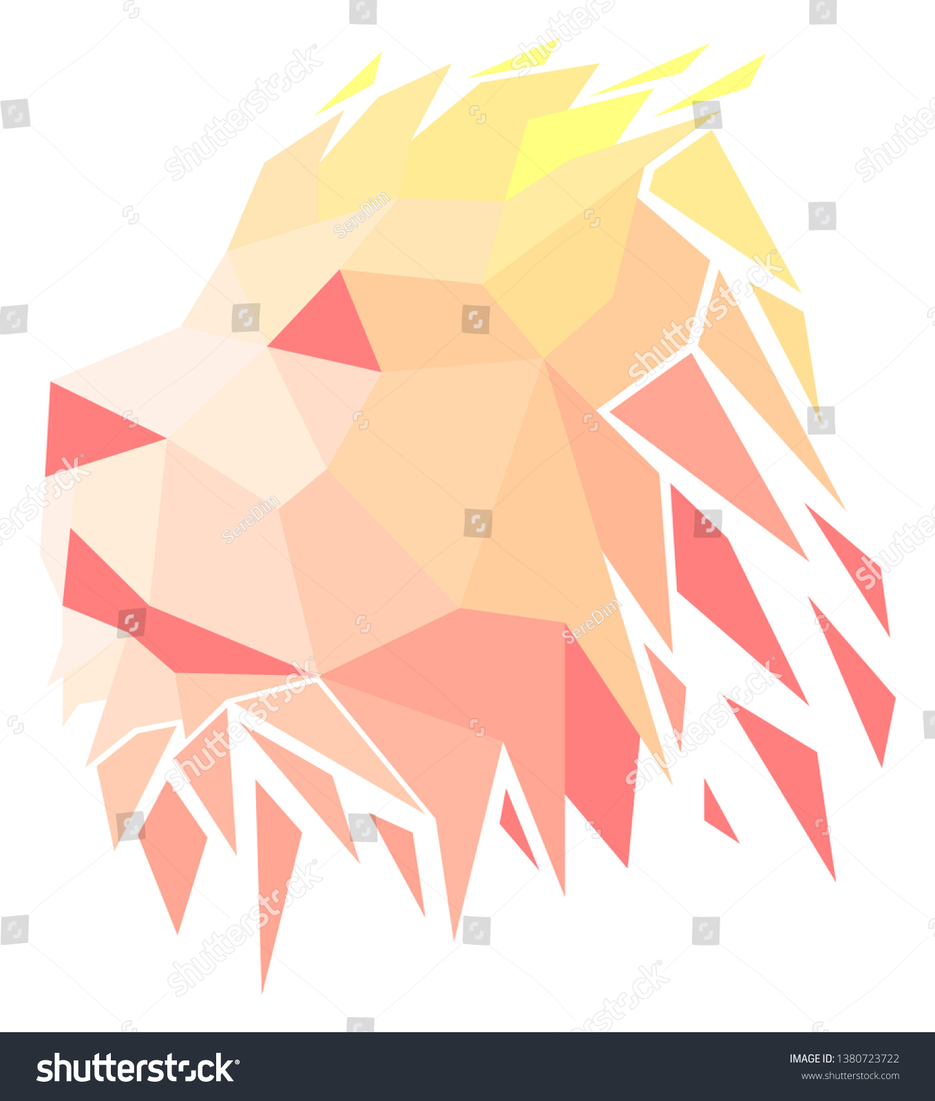 Low Poly Lion Geometric Logo Stock Vector (Royalty Free) 1380723722 ...
