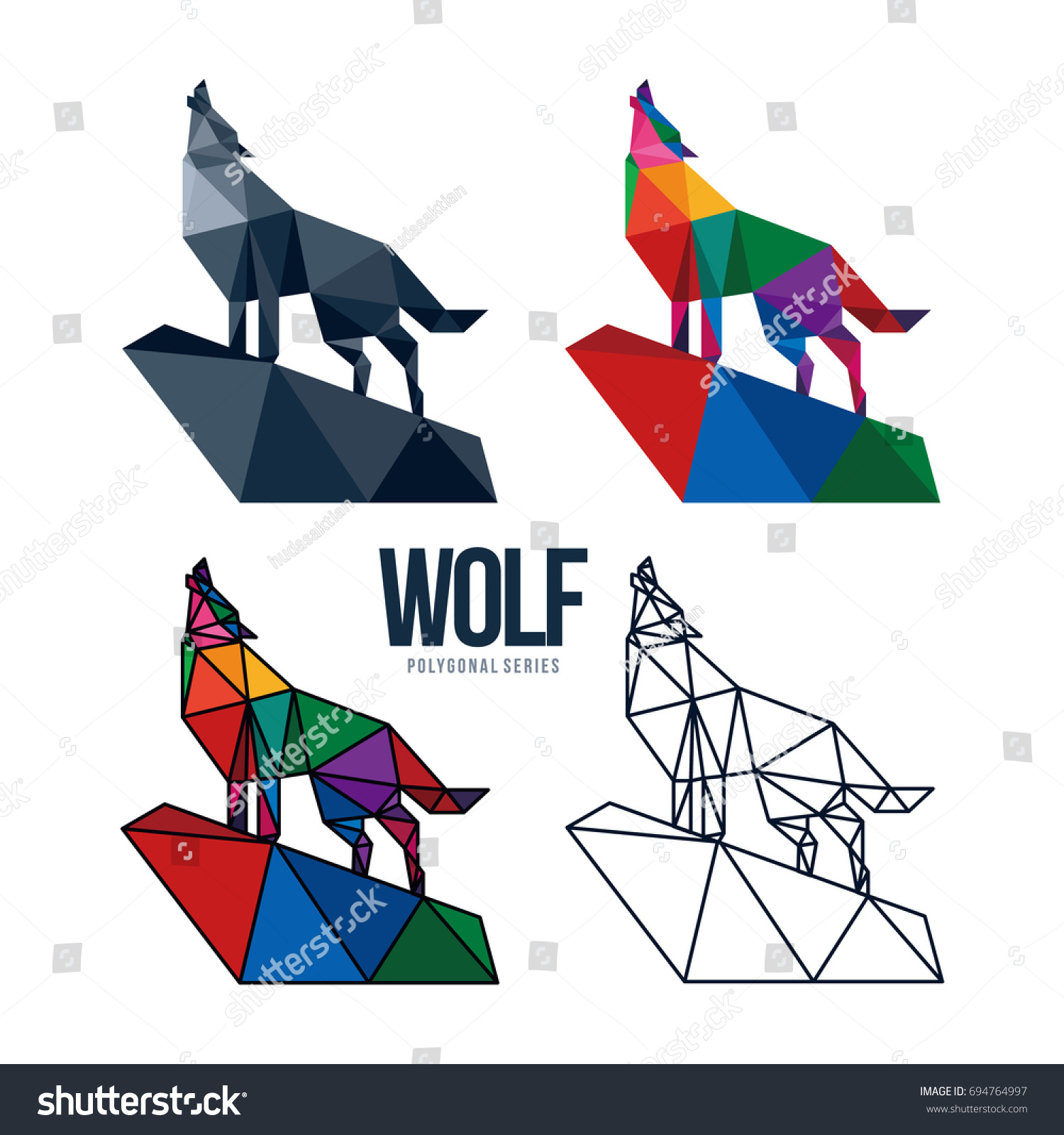 Low Poly Logo Icon Symbol Triangle Stock Vector (Royalty Free) 694764997
