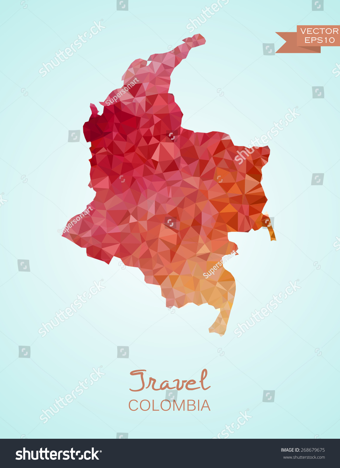 Low Poly Map Colombia Isolated Vector Stock Vector (Royalty Free ...