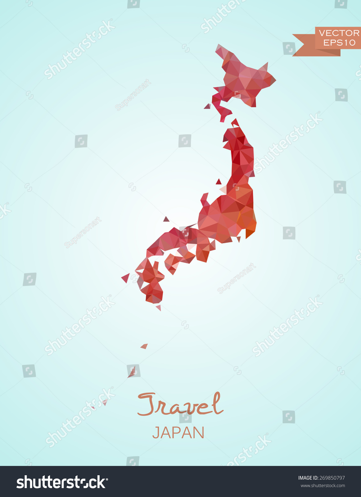 Low Poly Map Japan Isolated Vector Stock Vector (Royalty Free ...