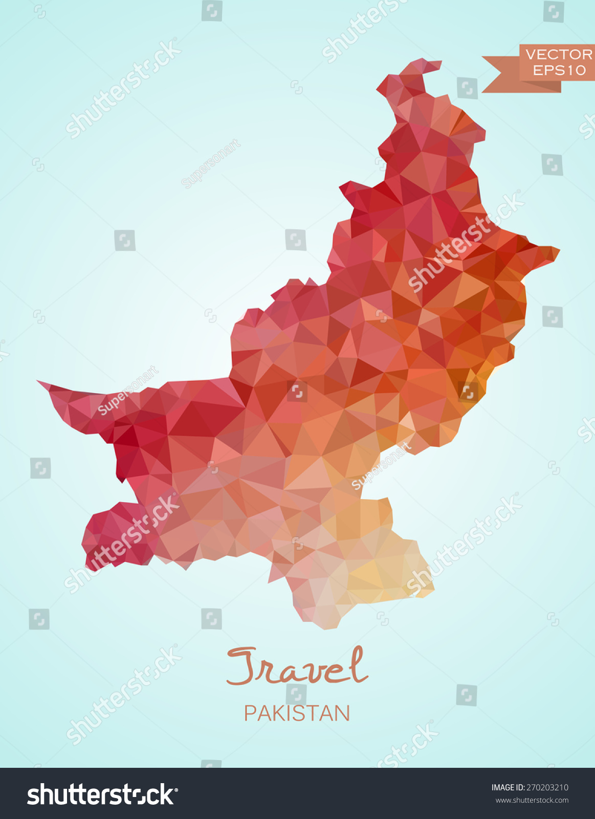 Low Poly Map Pakistan Isolated Vector Stock Vector (Royalty Free ...