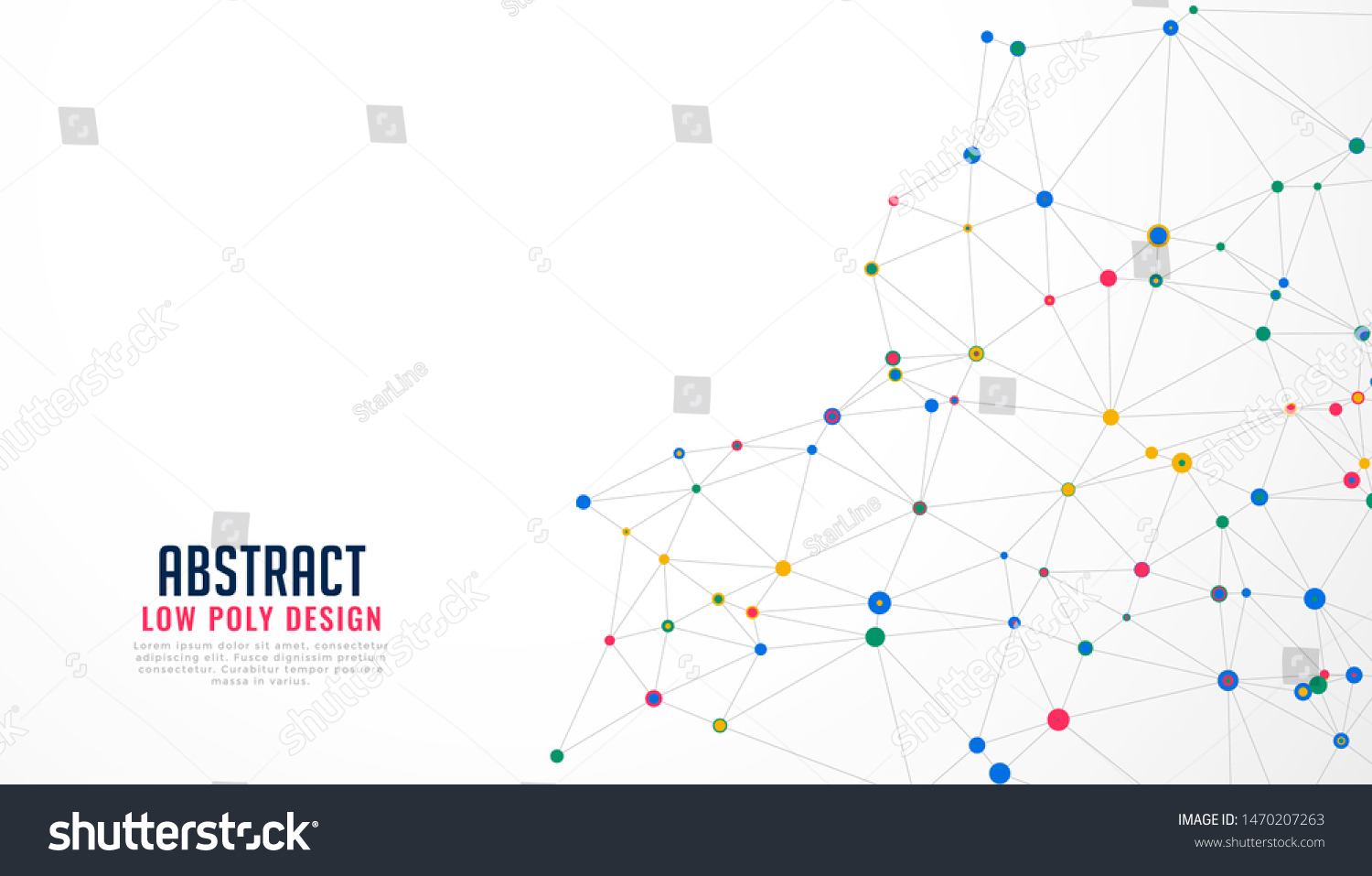 Low Poly Network Lines Mesh White Stock Vector (Royalty Free) 1470207263