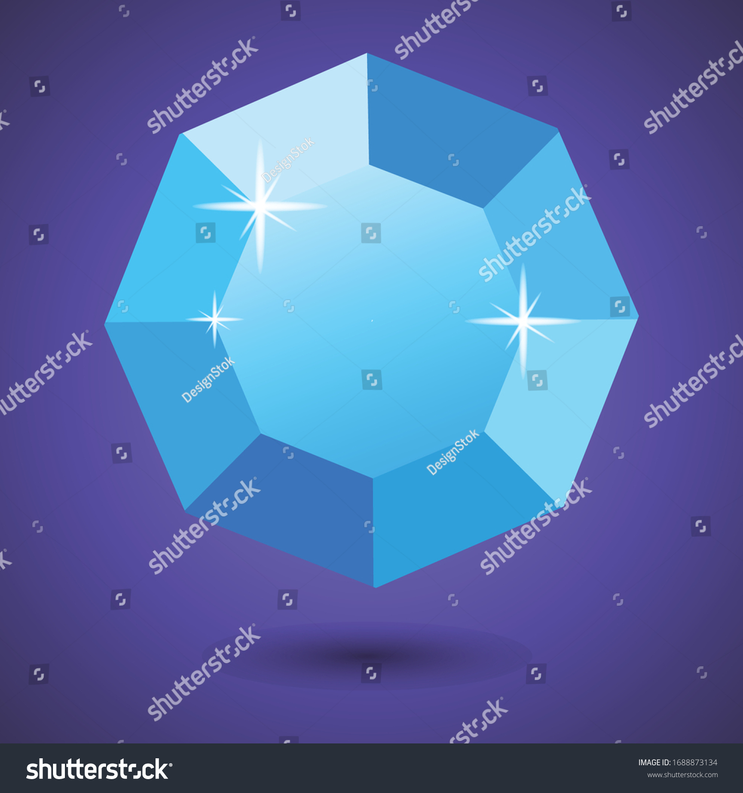 Low Poly Octagon 3d Octagon Low Stock Vector (Royalty Free) 1688873134