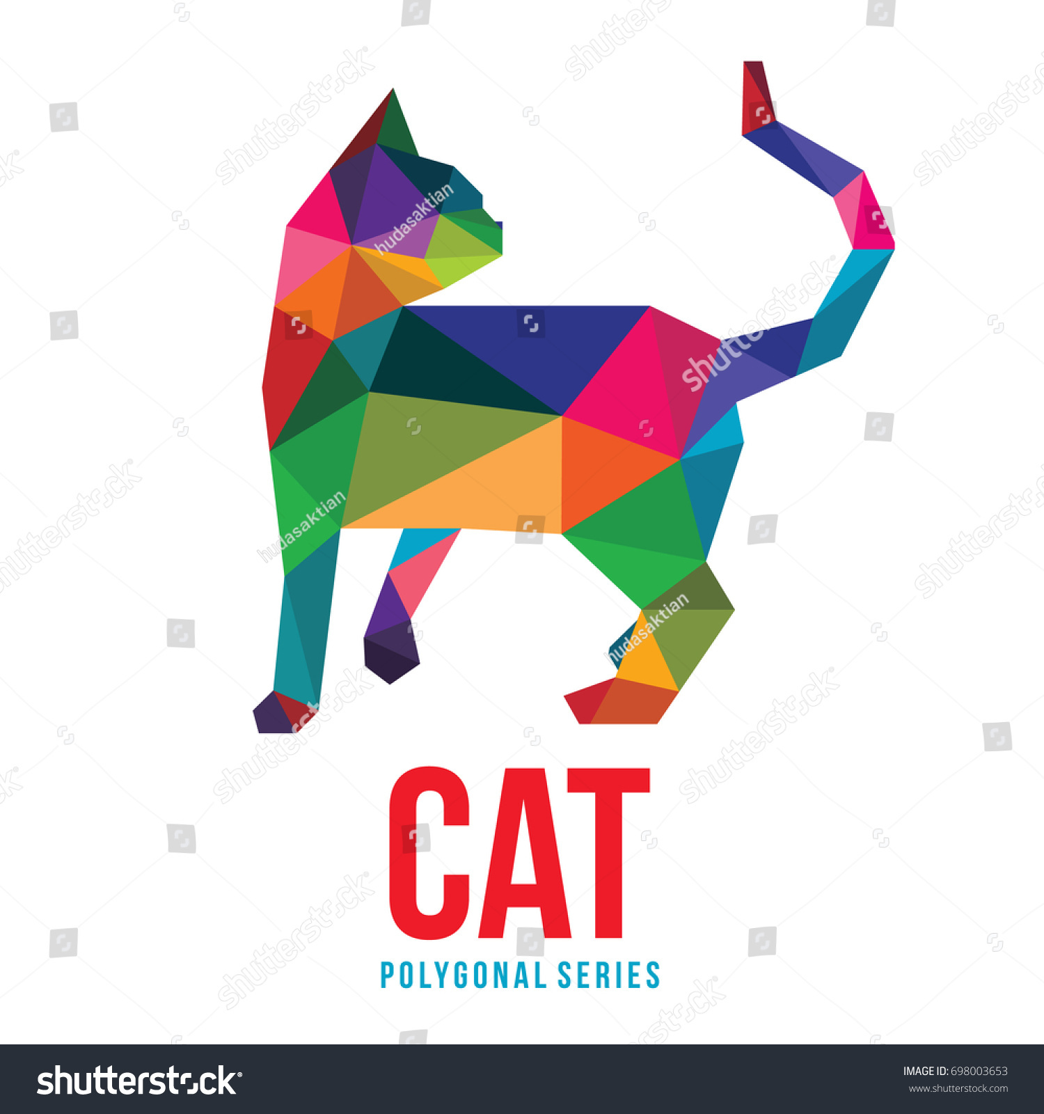Low Poly Triangle Logo Icon Cat Stock Vector (Royalty Free) 698003653 ...