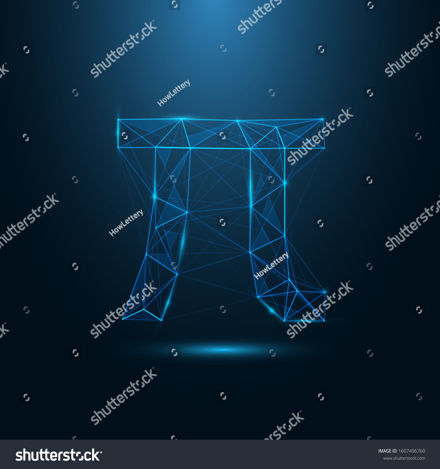Low Poly Vector Blue Neon Typography Stock Vector (Royalty Free ...