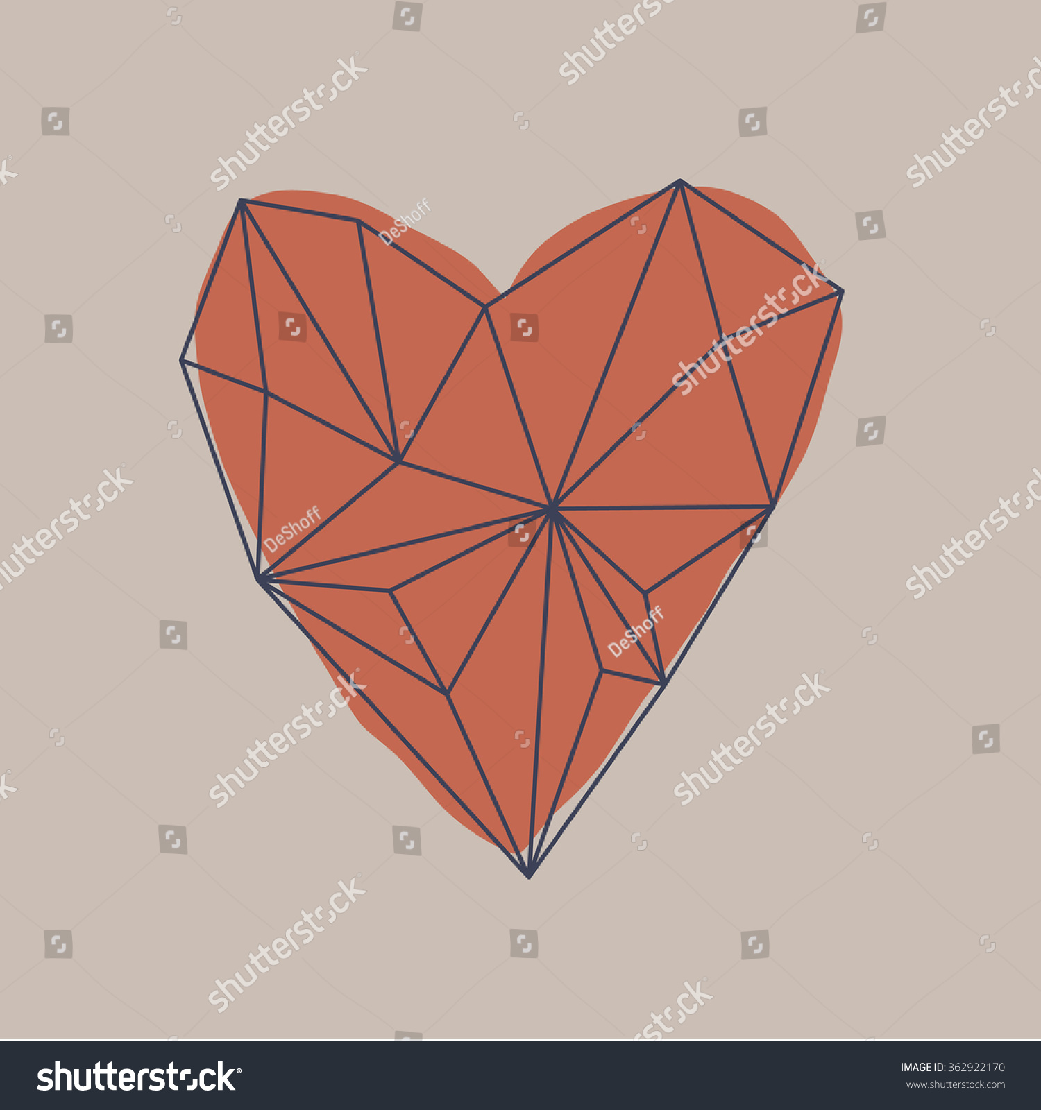 Low Polygon Heart Shape Vector Illustration Stock Vector (Royalty Free ...