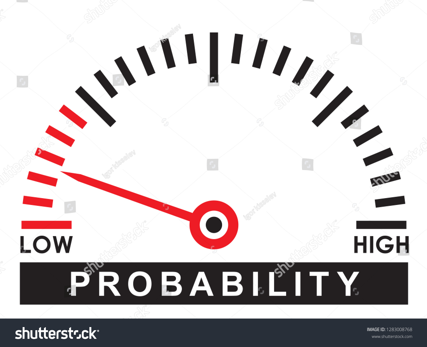 Low Probability Dial Scale Likelihood Illustration Stock Vector ...