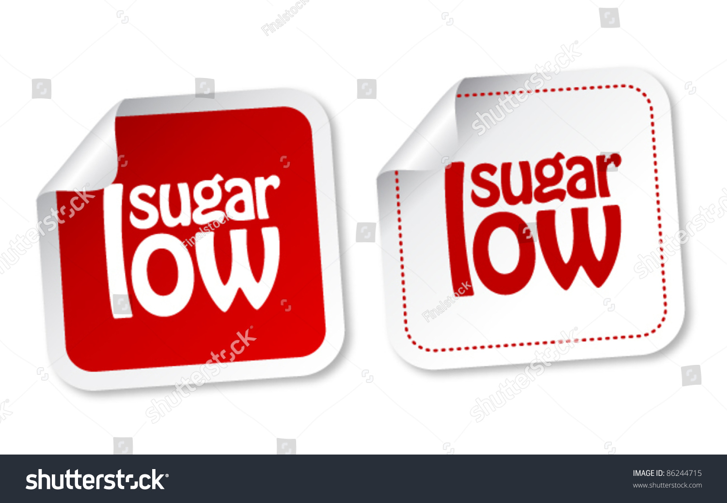 Low Sugar Stickers Stock Vector (Royalty Free) 86244715 | Shutterstock