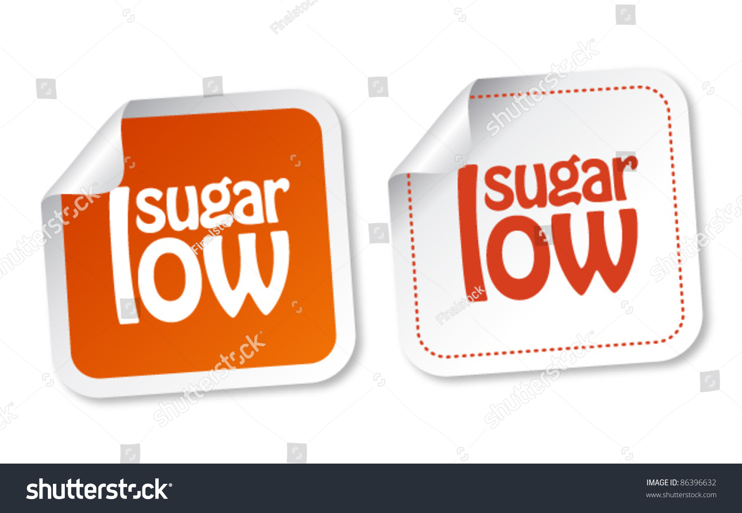 Low Sugar Stickers Stock Vector (Royalty Free) 86396632