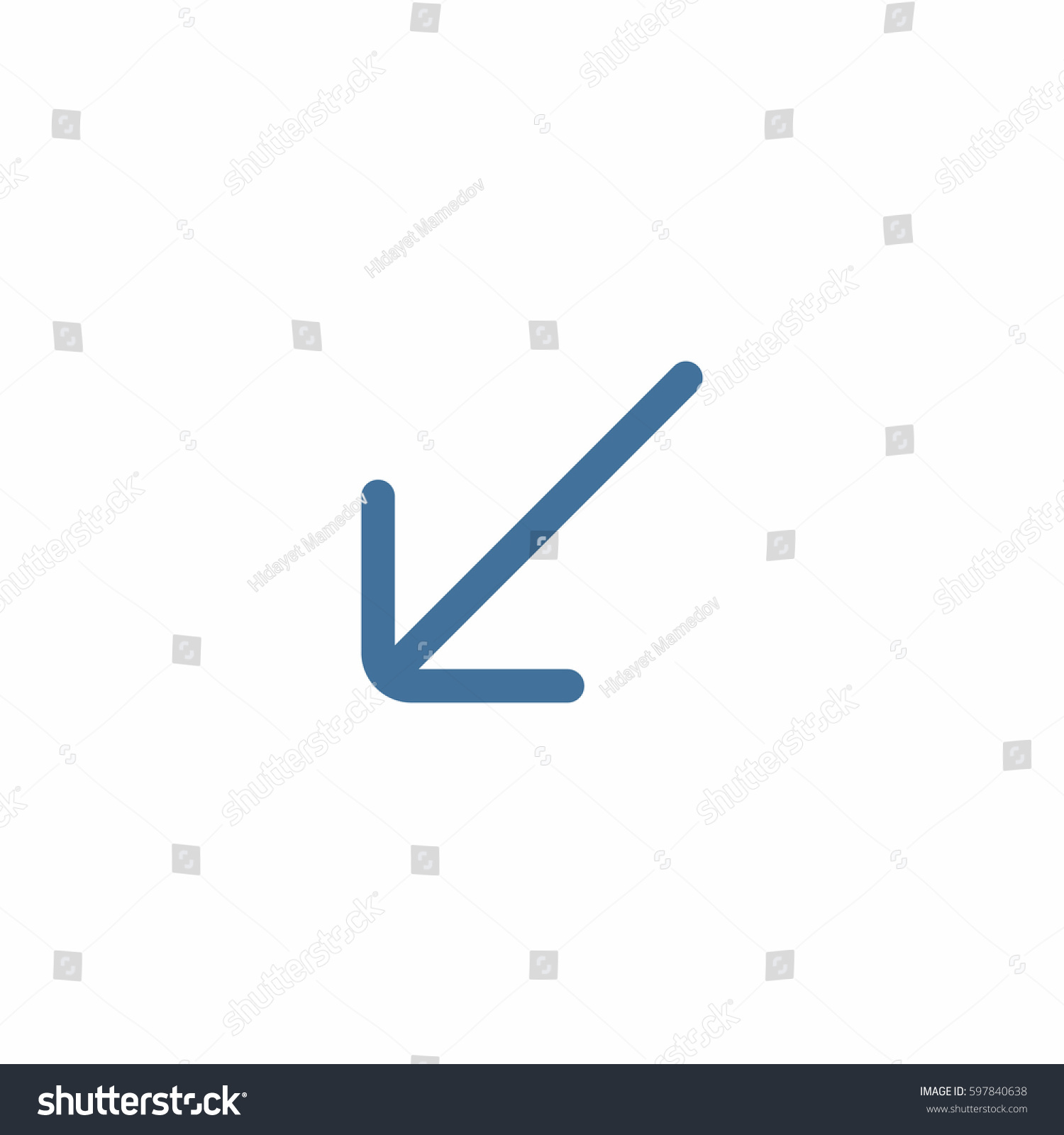 Lower Left Arrow Icon Navigation Vector Stock Vector (Royalty Free ...