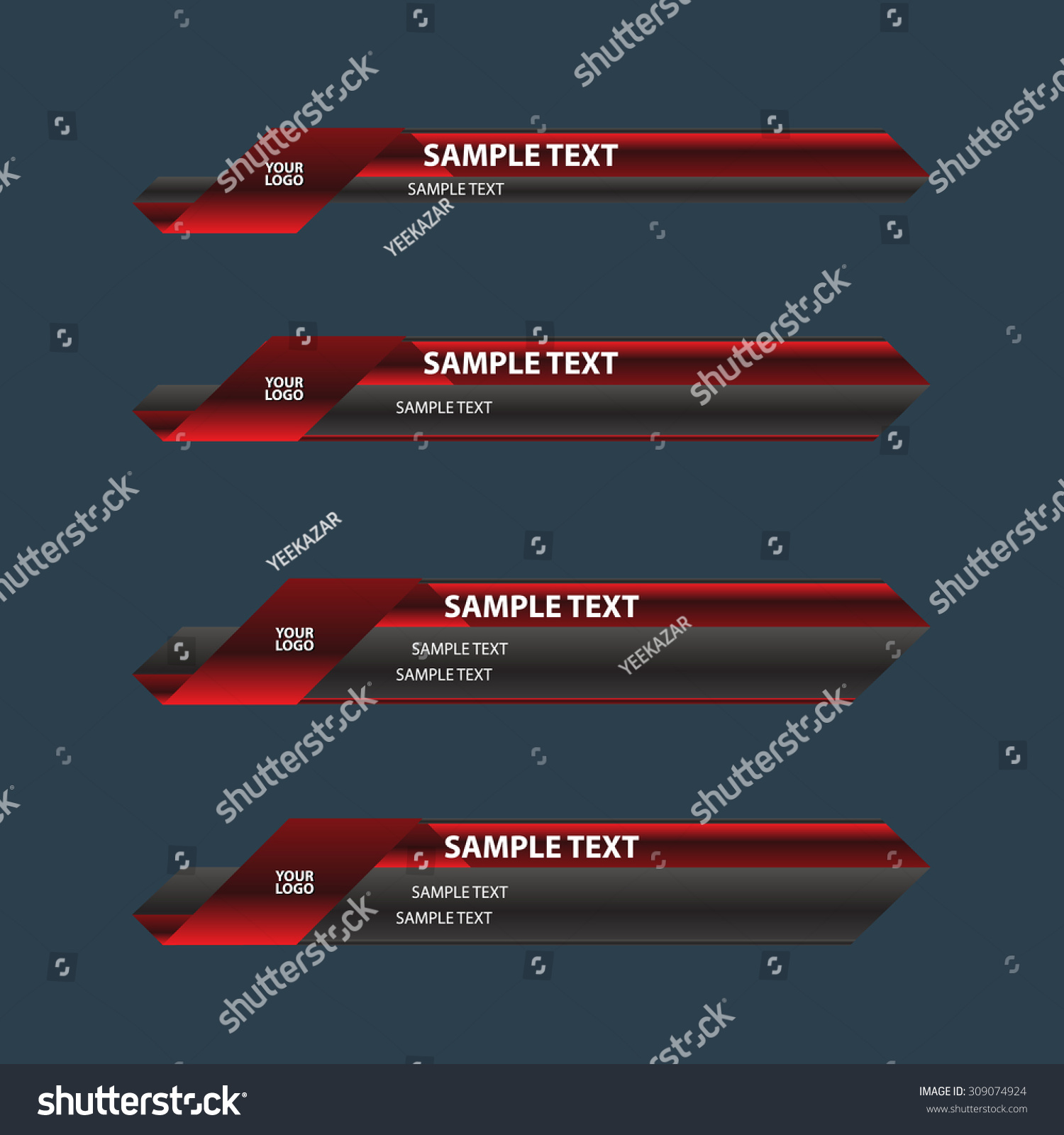 Lower Third Banner Bar Screen Broadcast Stock Vector (Royalty Free ...