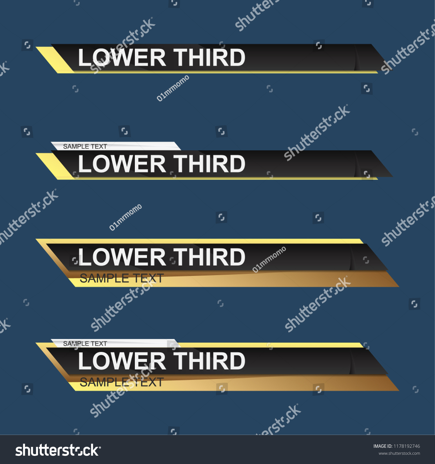Vektor Stok Lower Third Design Template Vector Illustration (Tanpa ...