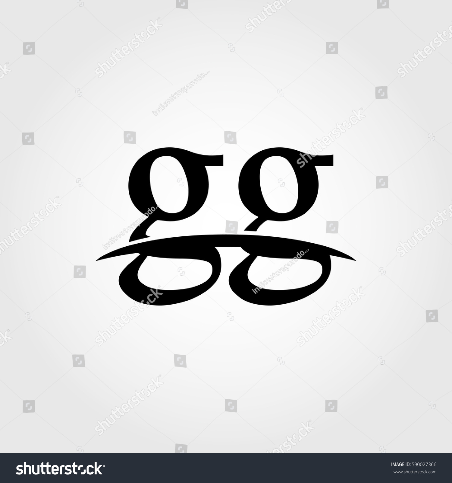 Lowercase Gg Black Logo Stock Vector (Royalty Free) 590027366 ...