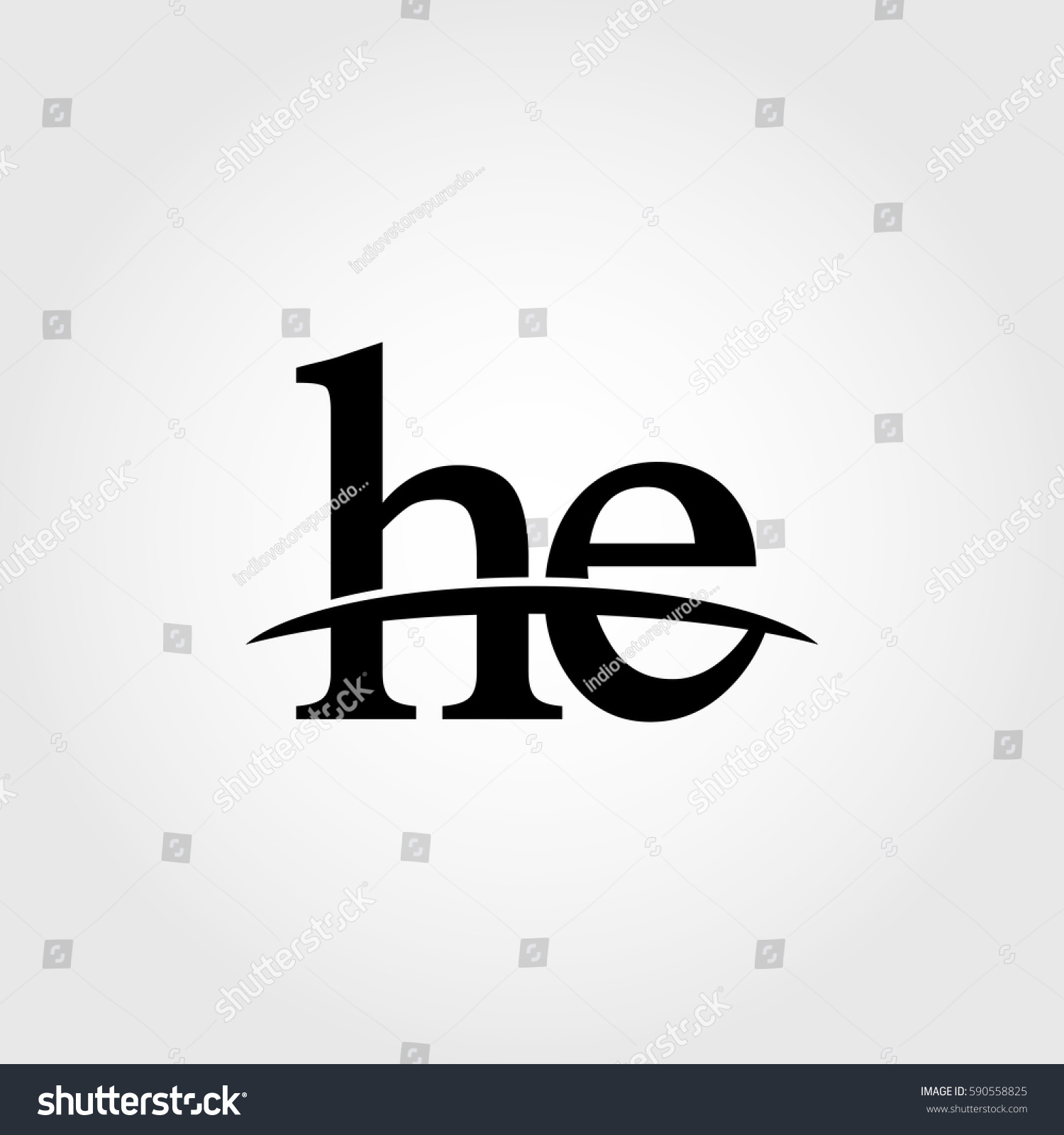 Lowercase He Black Logo Stock Vector (Royalty Free) 590558825