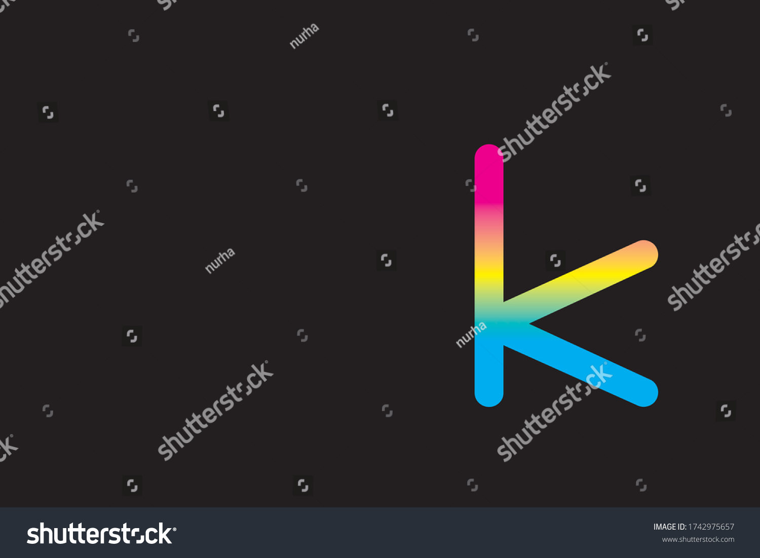 Lowercase Letter K Vector Image Stock Vector (Royalty Free) 1742975657 ...