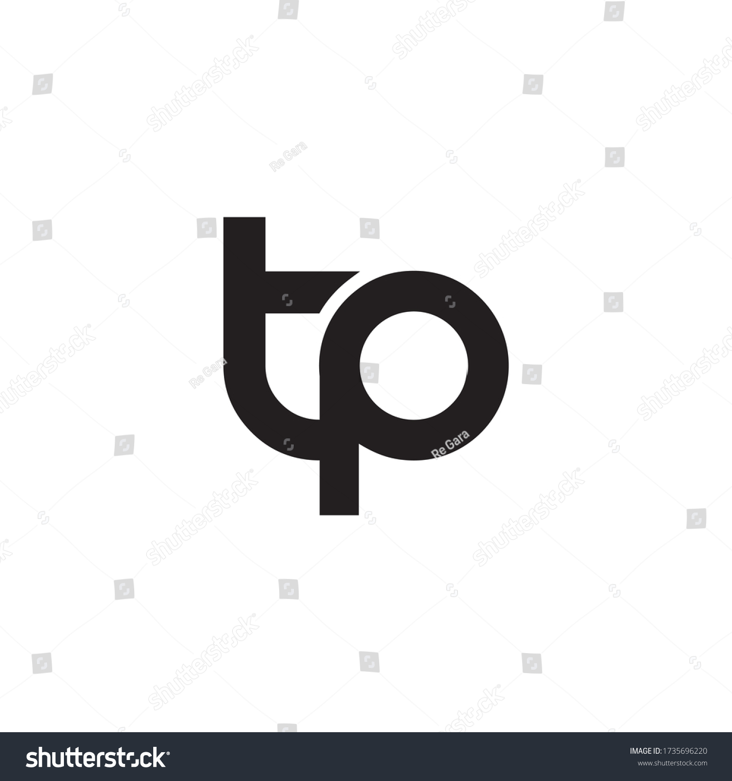 Lowercase Letter T P Logo Design Stock Vector (Royalty Free) 1735696220