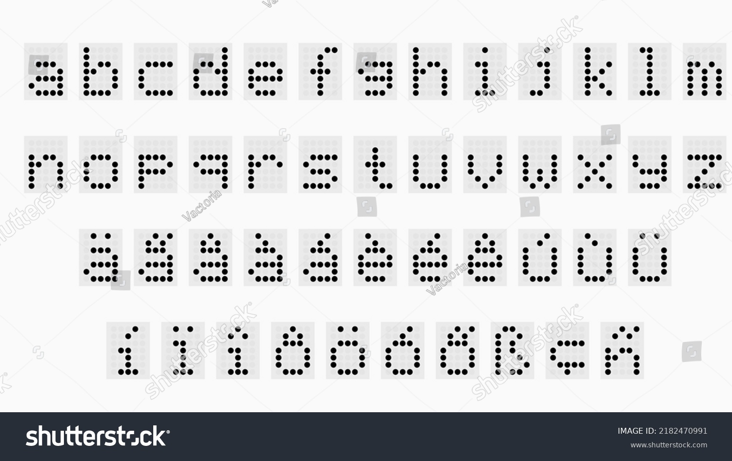 Lowercase Letters 5x7 Dots Matrix Stock Vector (Royalty Free ...