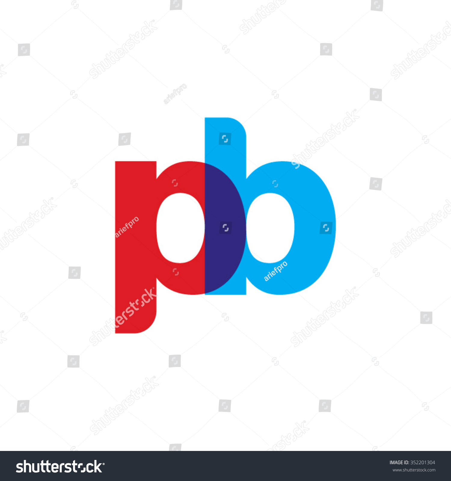 Lowercase Pb Logo Red Blue Overlap Stock Vector (Royalty Free ...
