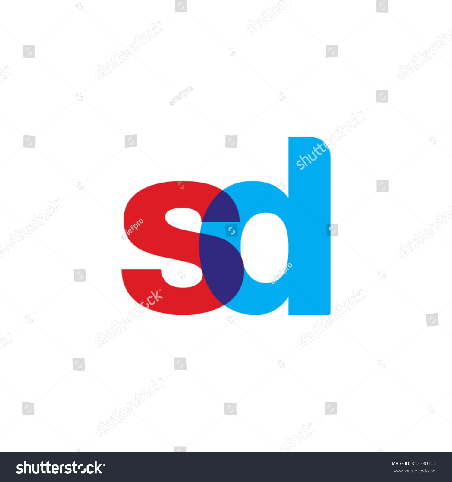 Lowercase Sd Logo Red Blue Overlap: เวกเตอร์สต็อก (ปลอดค่าลิขสิทธิ์ ...