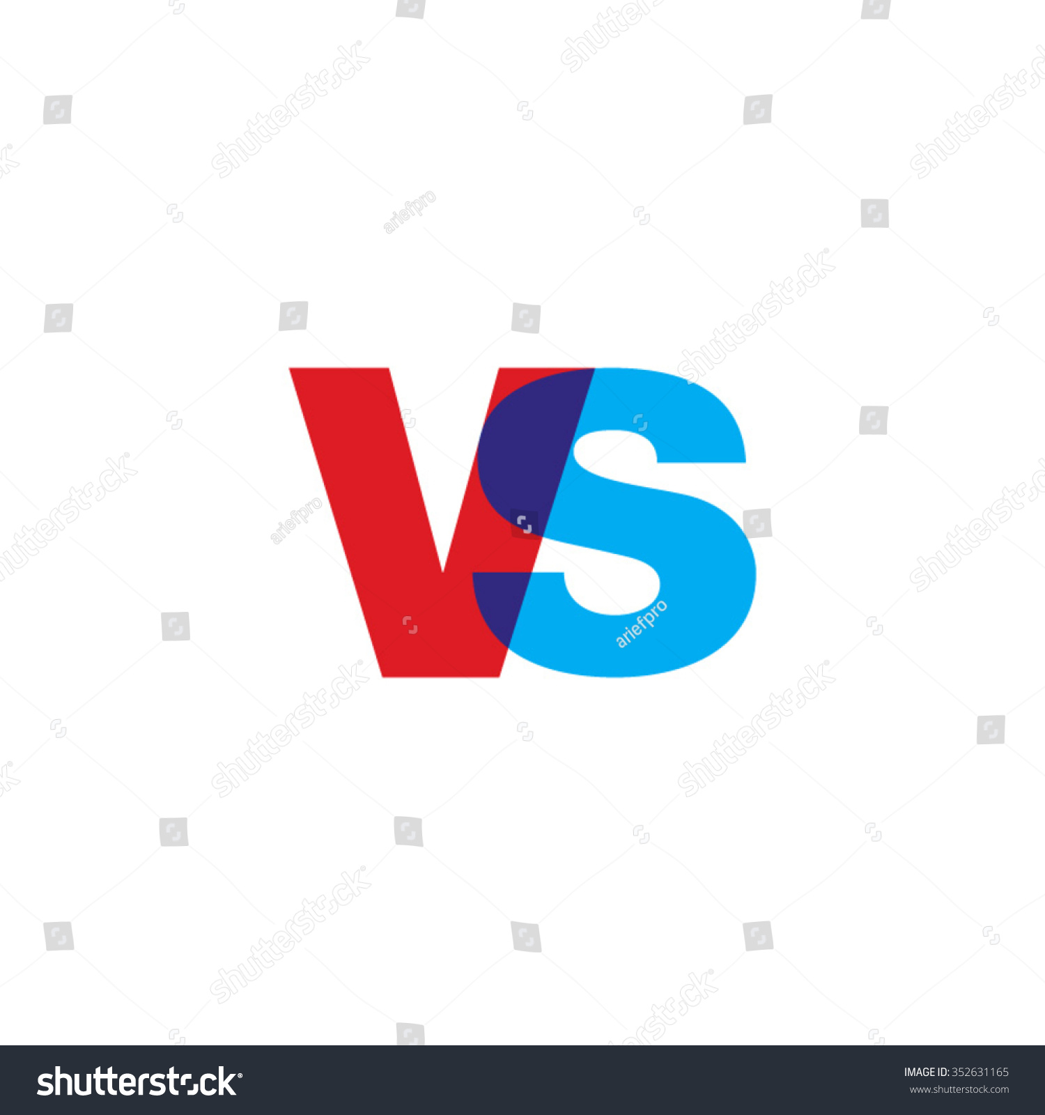 Lowercase Vs Logo Red Blue Overlap Stock Vector 352631165 - Shutterstock