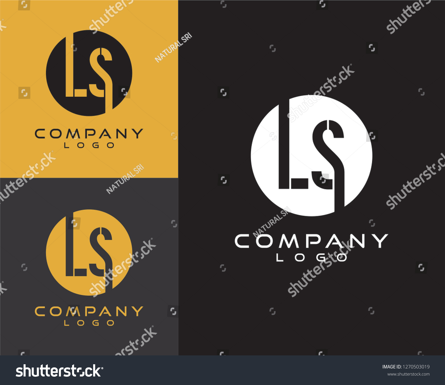Lssl Initial Logo Design Letter Circle Stok Vektör (Telifsiz) 1270503019