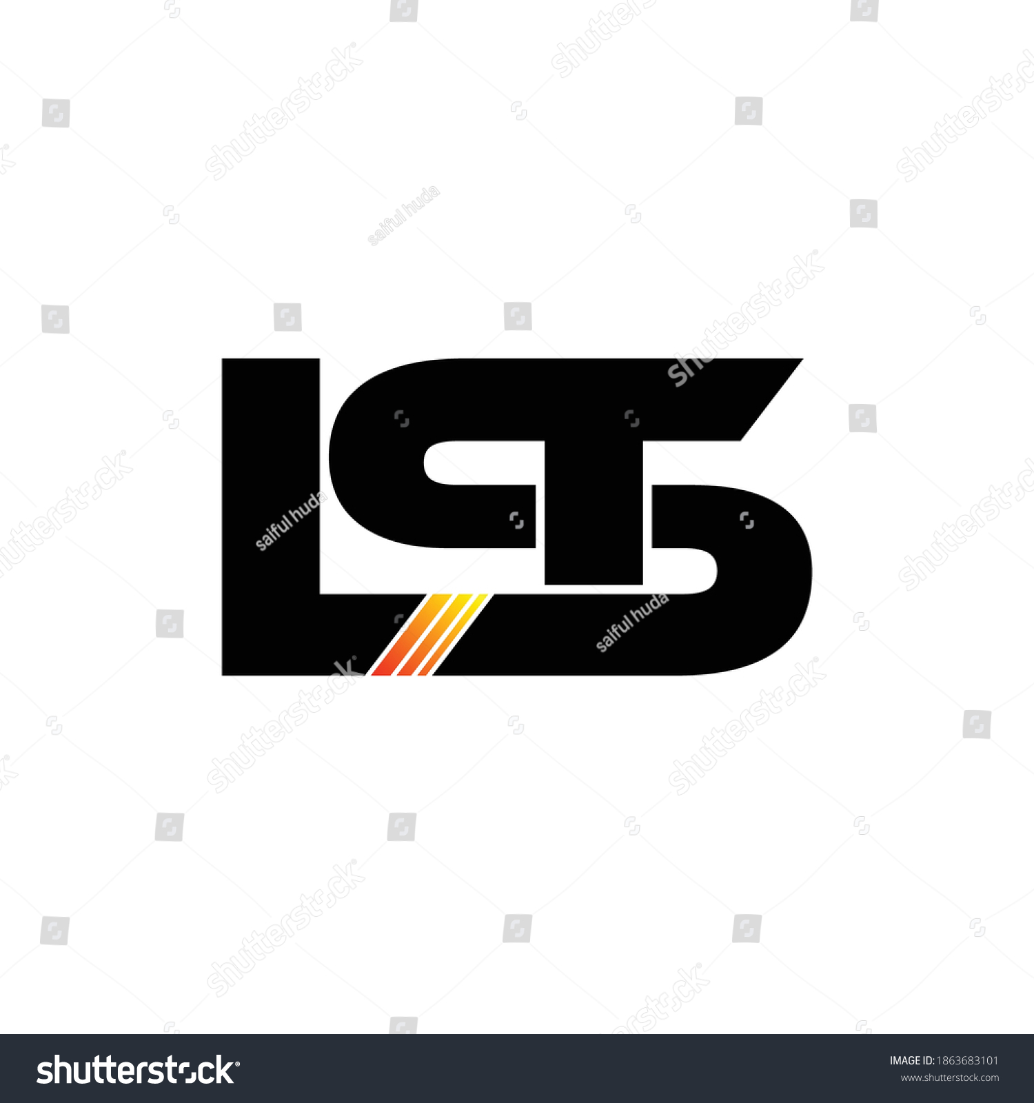 Lst Letter Monogram Logo Design Vector: เวกเตอร์สต็อก (ปลอดค่าลิขสิทธิ์ ...