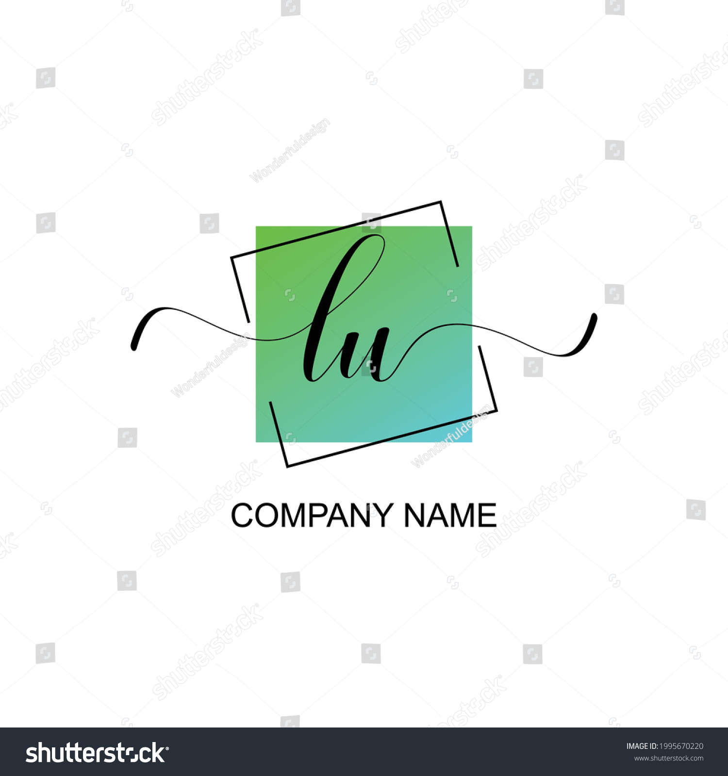 Lu Initial Logo Handwriting Typographic Template Stock Vector (Royalty ...