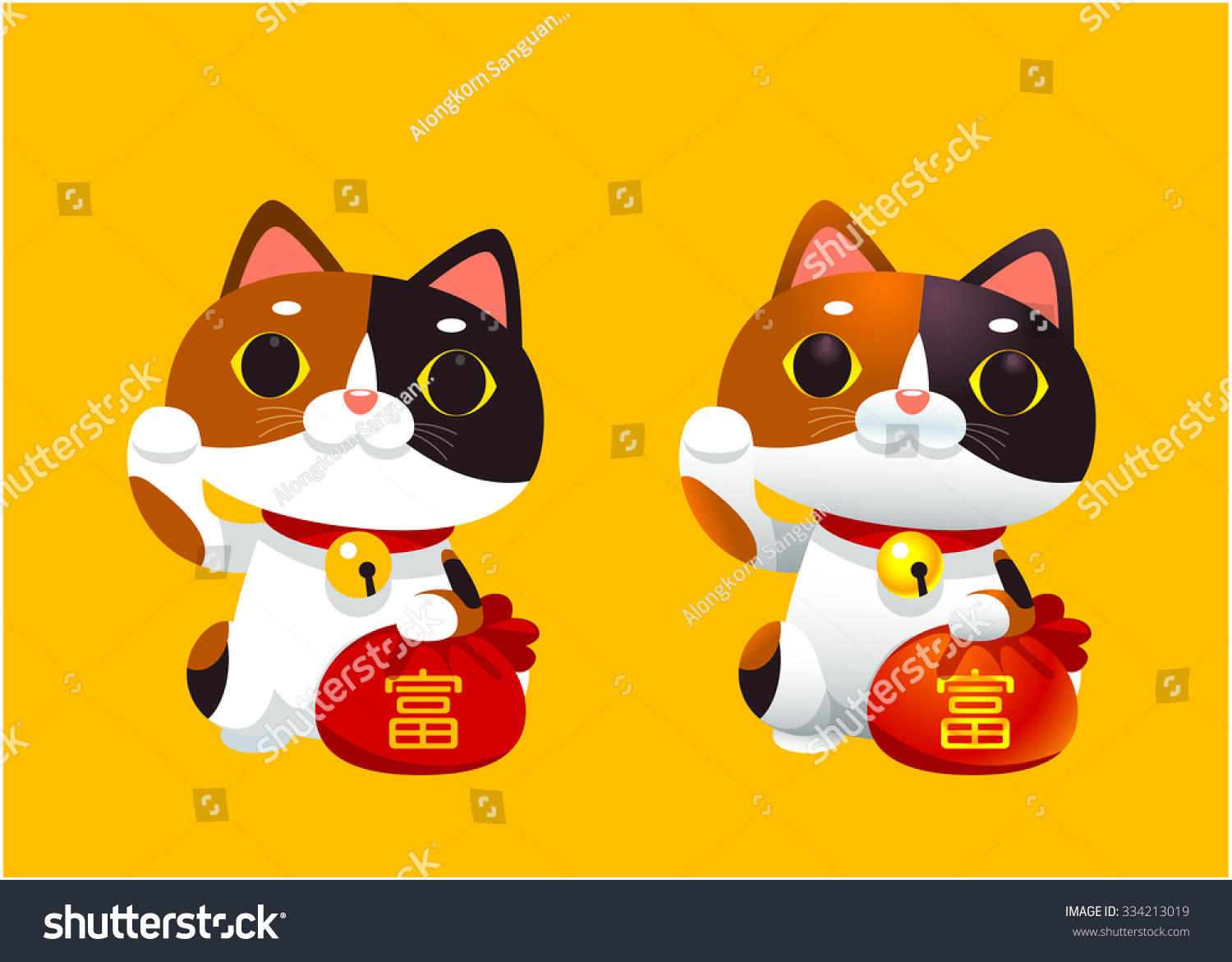Lucky Cat Vector Stock Vector (Royalty Free) 334213019