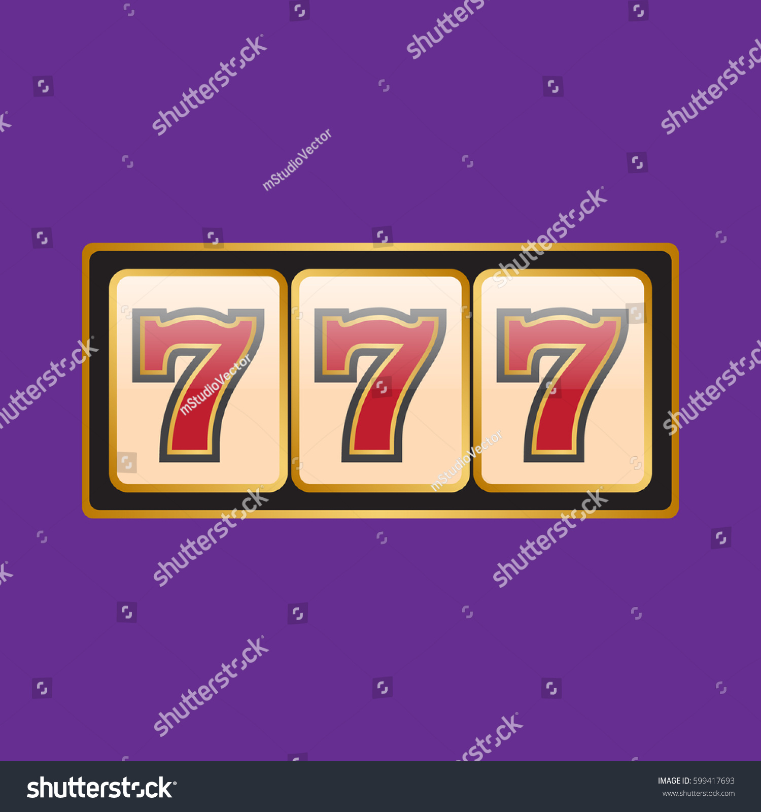 Lucky Seven Jackpot Stock Vector (Royalty Free) 599417693
