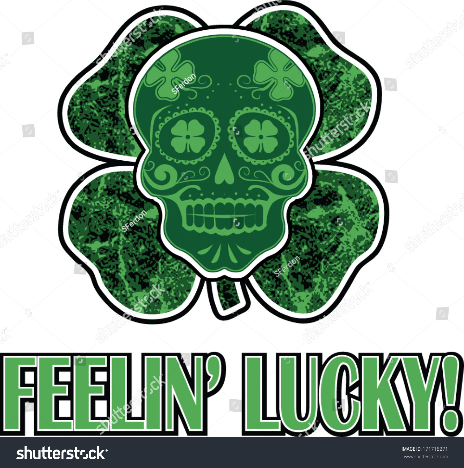 Lucky Skull Stock Vector Illustration 171718271 : Shutterstock