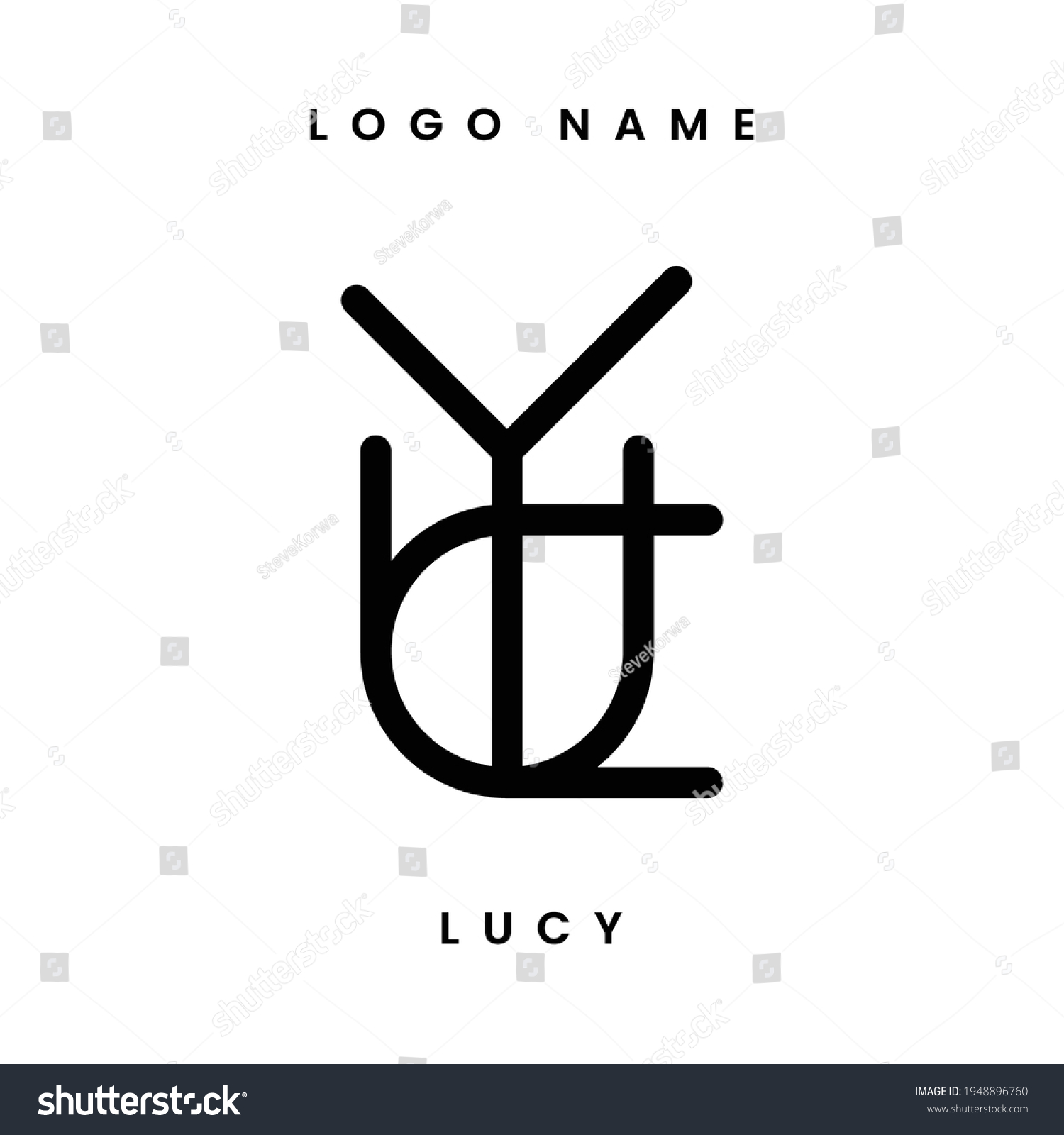Lucy Personal Logo Name Template Stock Vector (Royalty Free) 1948896760 ...