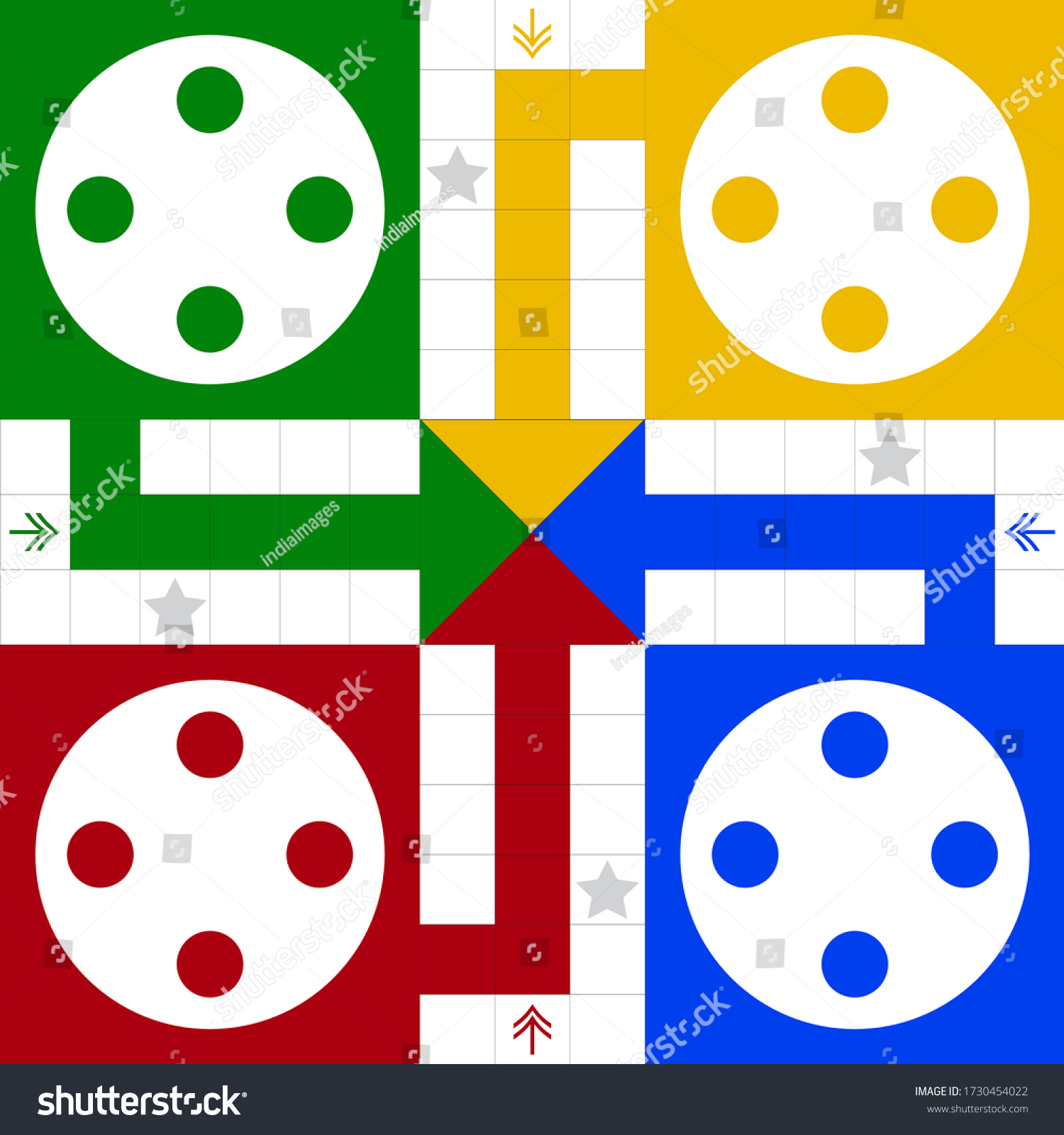 Ludo Board Family Indoor Game Vector Stock Vector (Royalty Free) 1730454022 Ludo Board Family Indoor Game Vector Stock Vector (Royalty Free) 1730454022