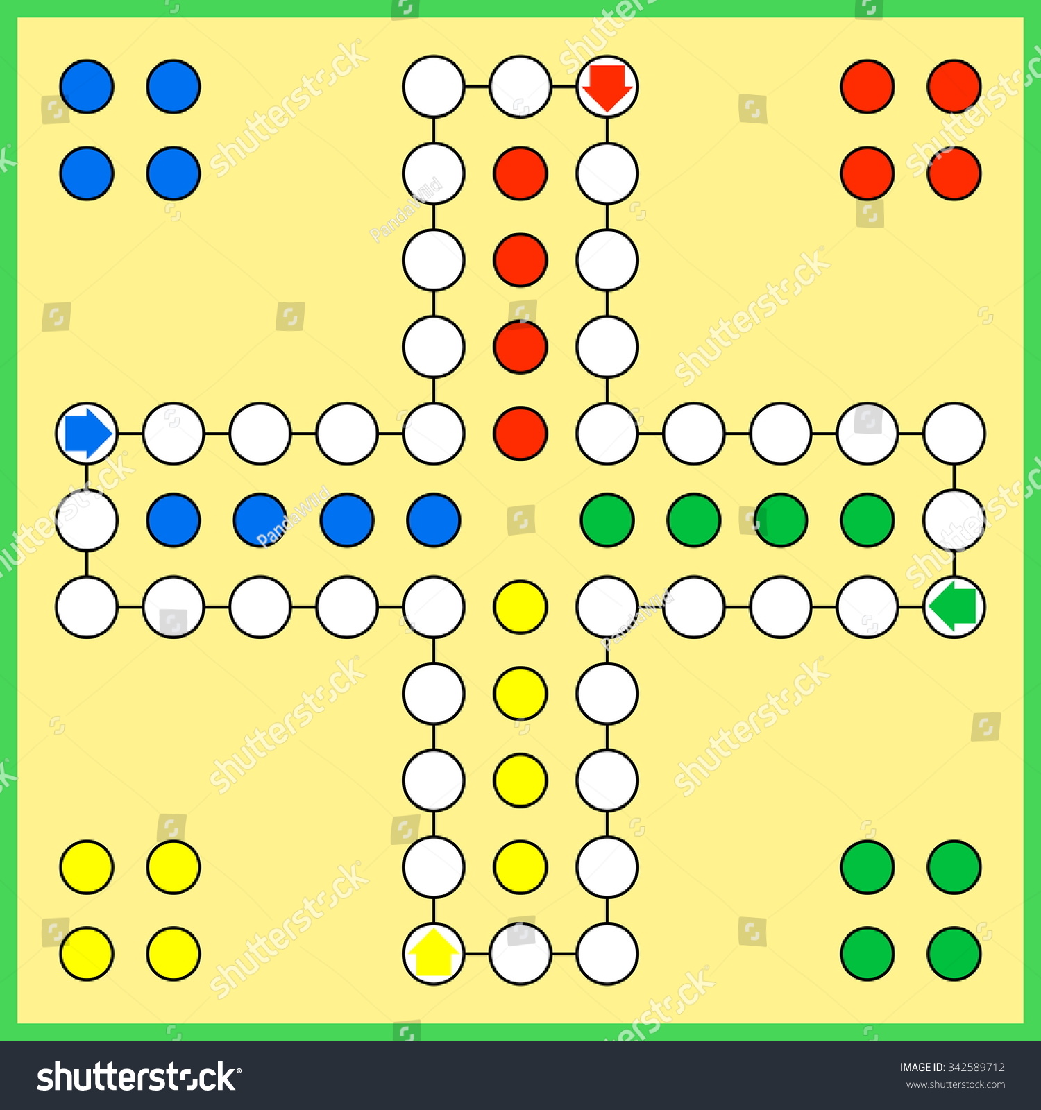 Ludo Board Game Stock Vector (Royalty Free) 342589712