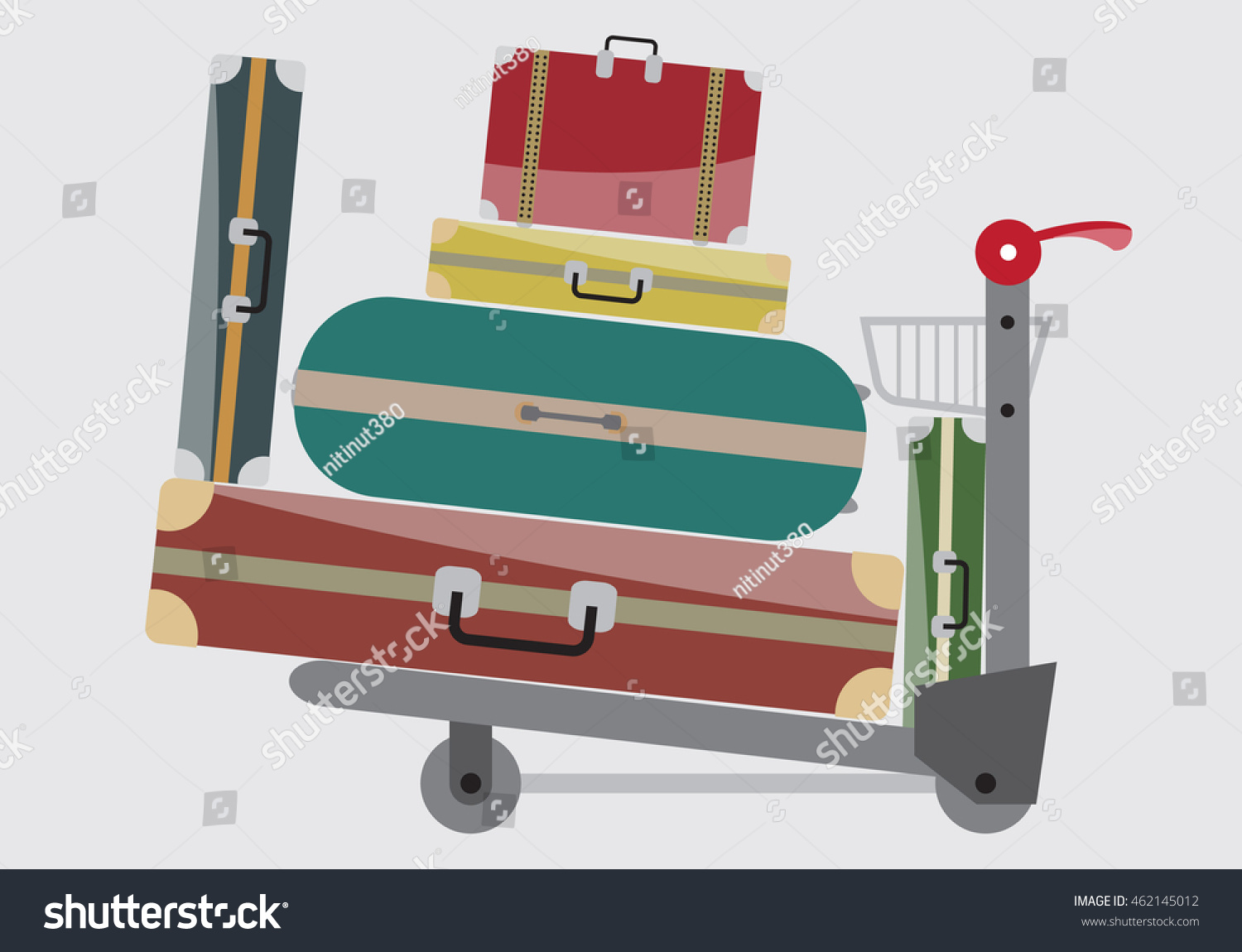Luggage Trolley Vector Illustration Stock Vector (Royalty Free ...