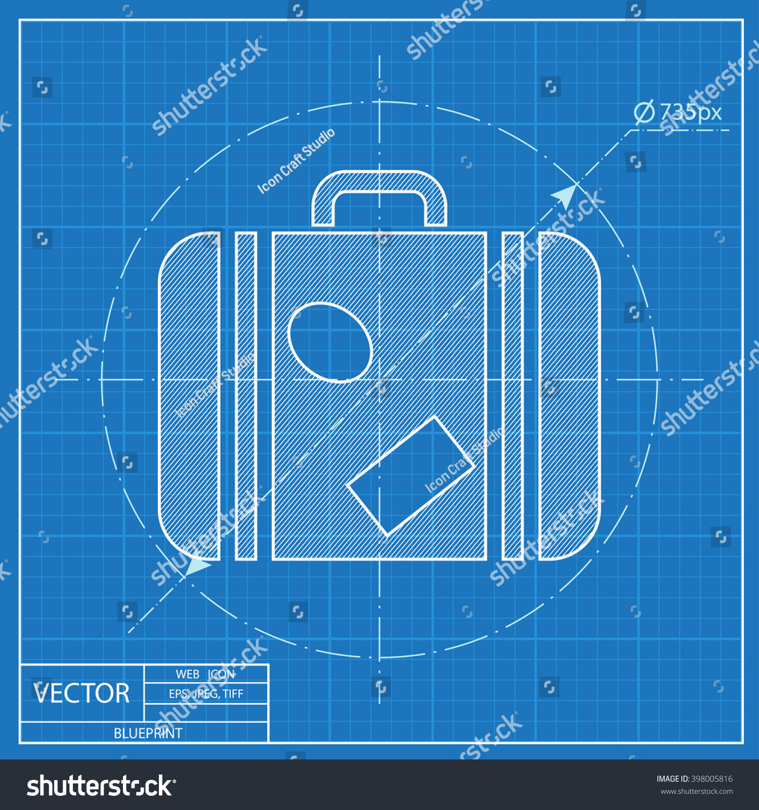 Luggage Vector Blueprint Icon Stock Vector (Royalty Free) 398005816 ...