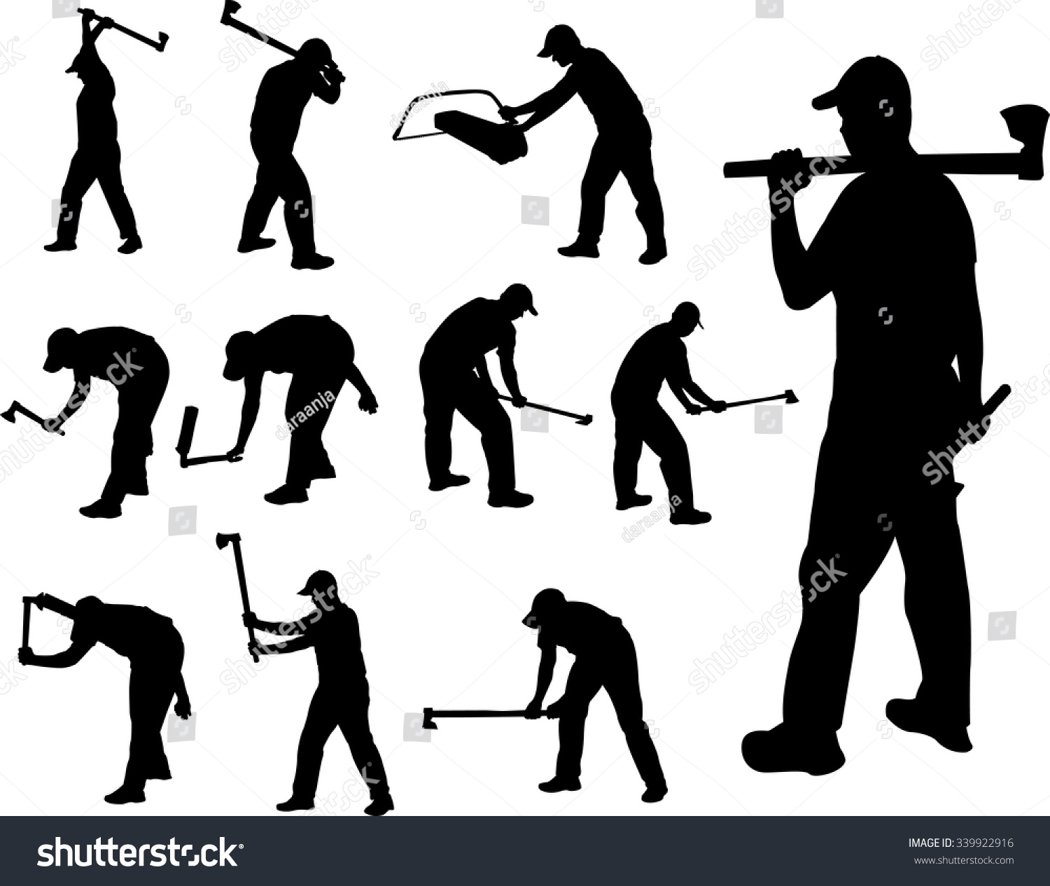 Lumberjack Vector Silhouette Stock Vector (Royalty Free) 339922916
