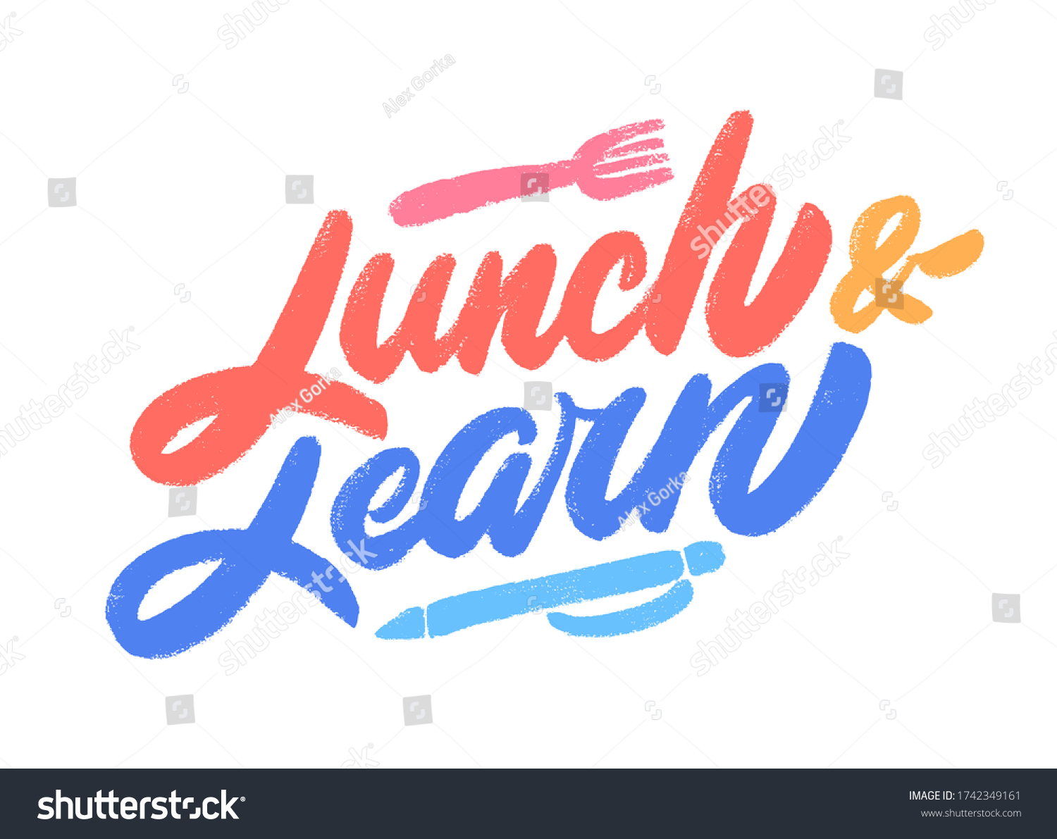 Lunch Learn Chalkboard Vector Lettering Stock Vector (Royalty Free ...