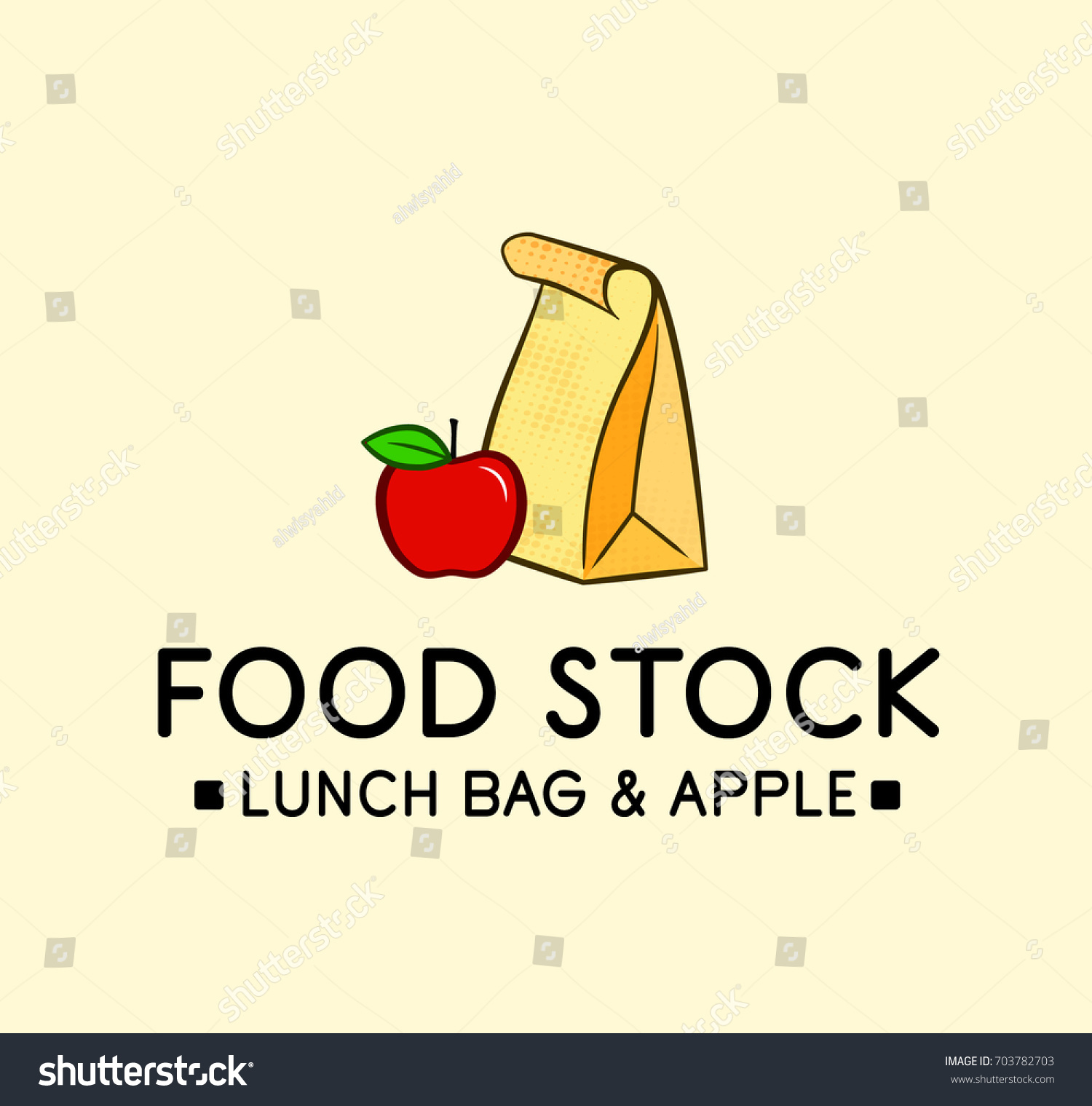 Lunch Bag Apple Logo Vector Stock Vector (Royalty Free) 703782703 ...